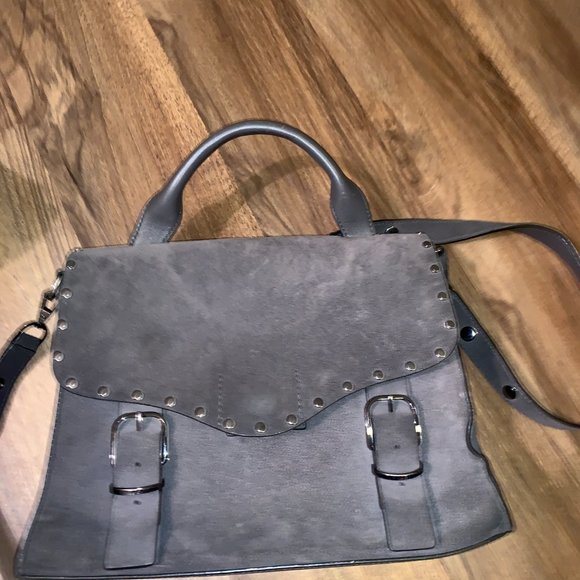Rebecca Minkoff | Bags | Rebecca Minkoff Gray Suede Biker Doctor Bag ...